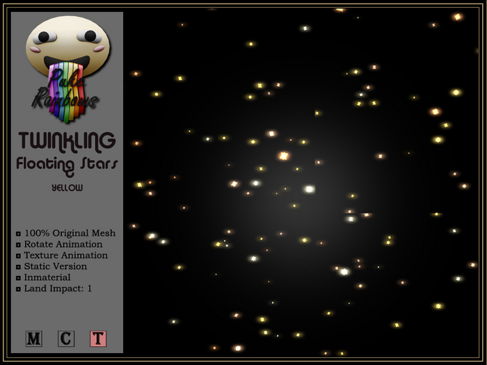 Second Life Marketplace - [PR] Twinkling Floating Stars - Yellow (Boxed)